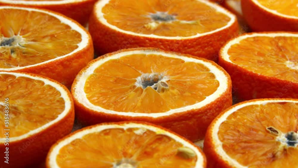 Decay process in time lapse orange dries up becomes moldy and rots ...