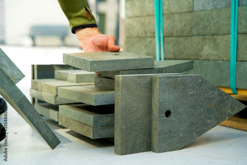 Building material made from recycled plastic waste. Circular and ...