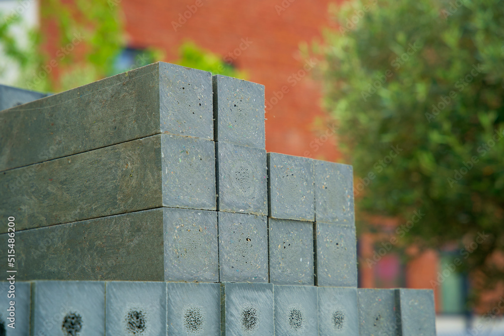 Building material made from recycled plastic waste. Circular and ...