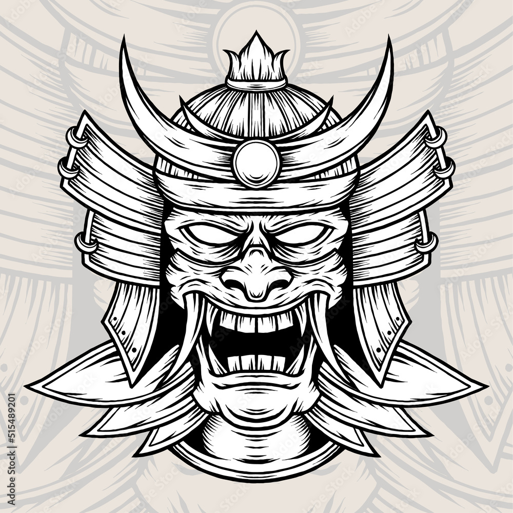Samurai Head Drawing