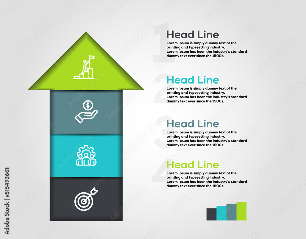 Step by Step Process Infographic. Step Infographic with Arrows to Show ...
