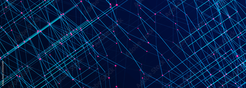 Digital technology background. Network connection dots and lines ...