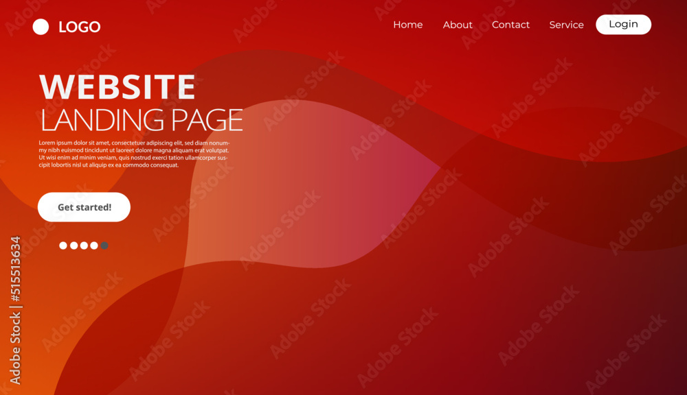 Landing page, Red banner, Red background Stock Vector | Adobe Stock