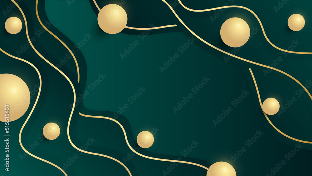 Modern green and gold abstract background. Abstract geometric shape ...