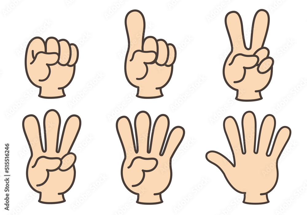 Vetor de 手のイラスト 指のイラスト セット do Stock | Adobe Stock
