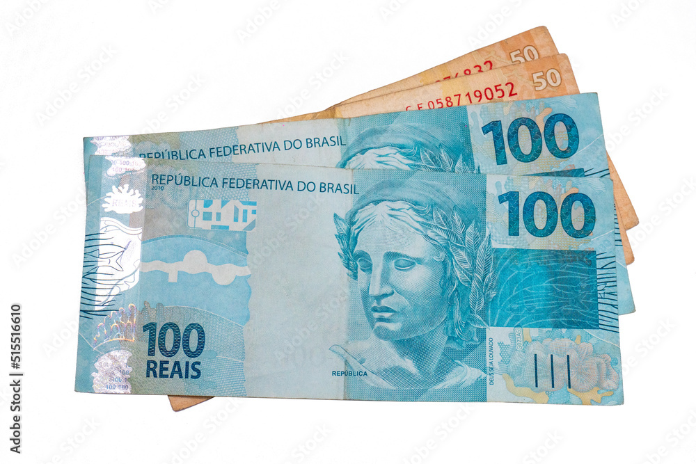 Dinheiro brasileiro 100 reais Brazilian money 100 reais Stock Photo ...