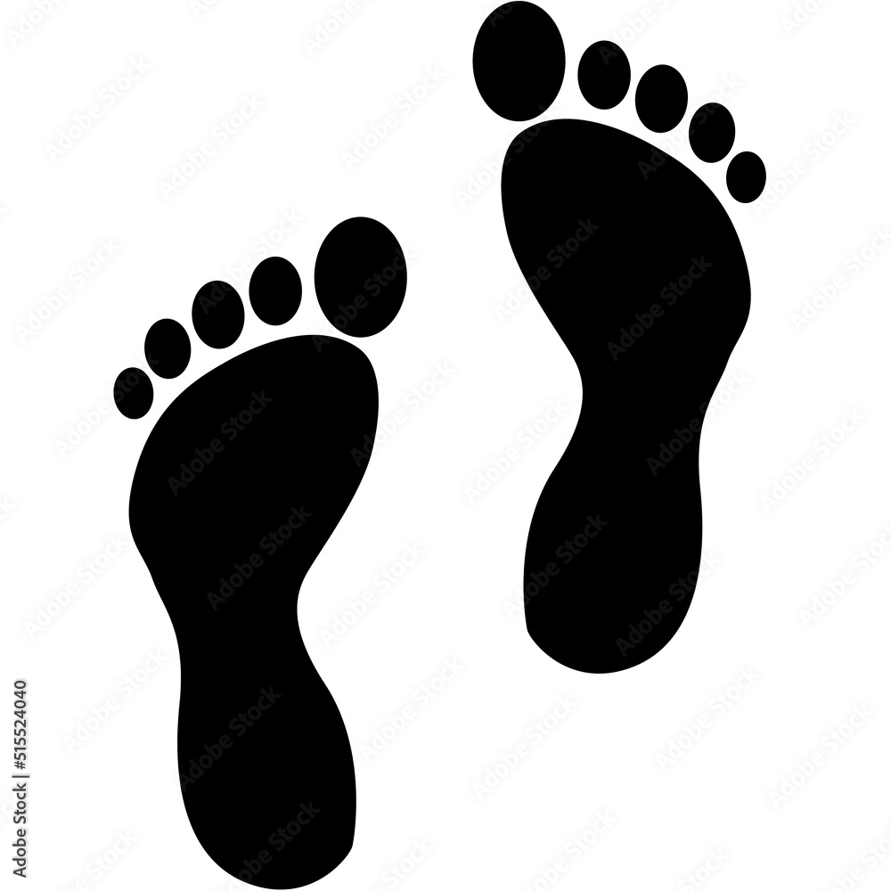 human footprint icon on white background. footprint symbol. barefoot ...