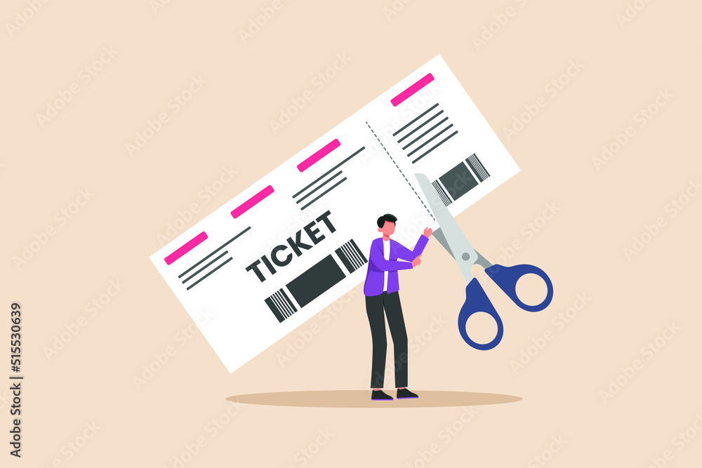 Airport officials cut off part of the ticket before the passenger gets ...