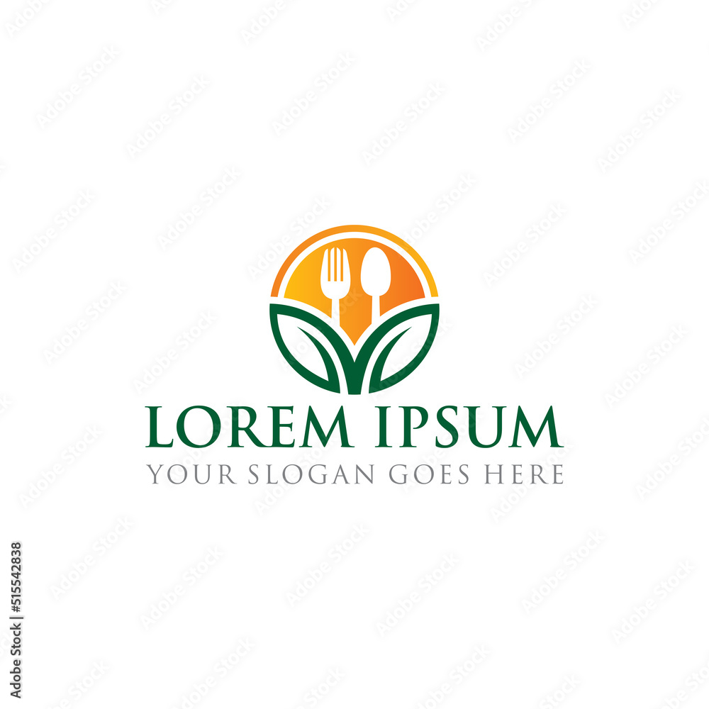 nature food logo , restaurant logo Stock Vector | Adobe Stock