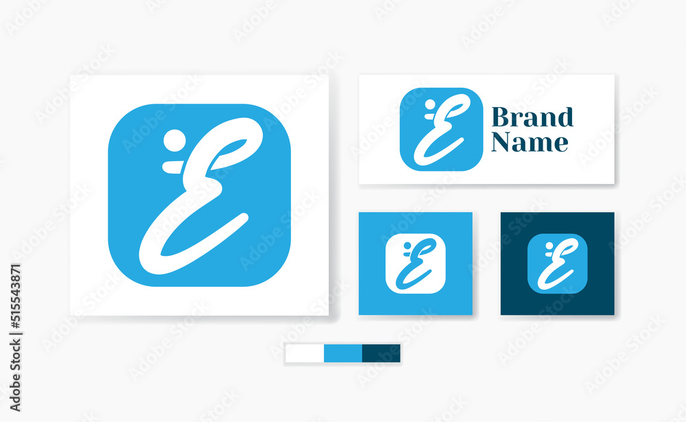 Letter E handwritten logo Stock Vector | Adobe Stock