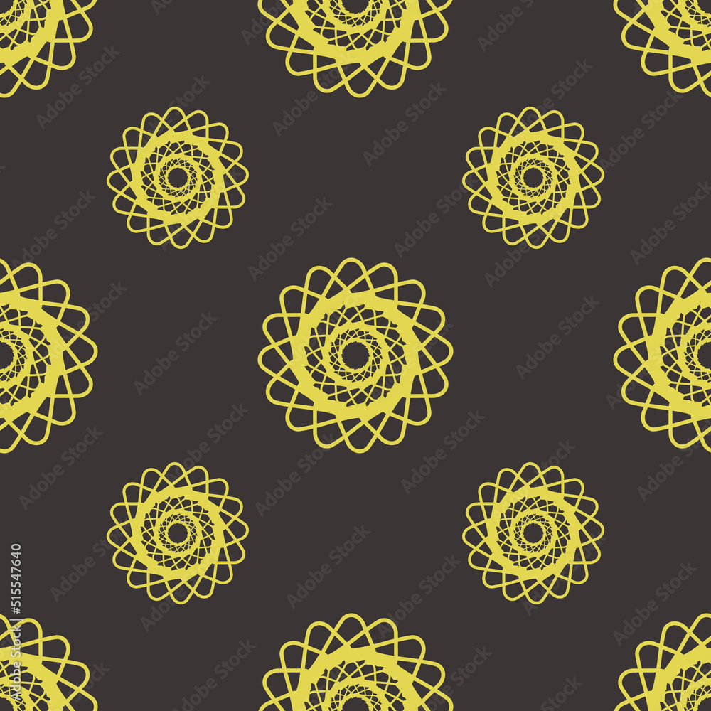 Yellow shapes for design, made as a pattern. Retro stylish pattern for ...