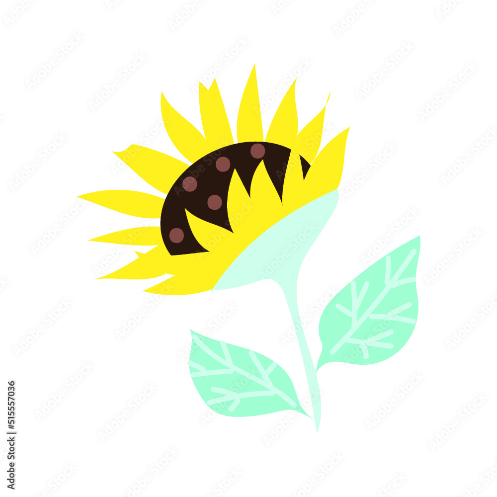Sunflower cartoon illustration, sunflower sticker vector Stock Vector ...