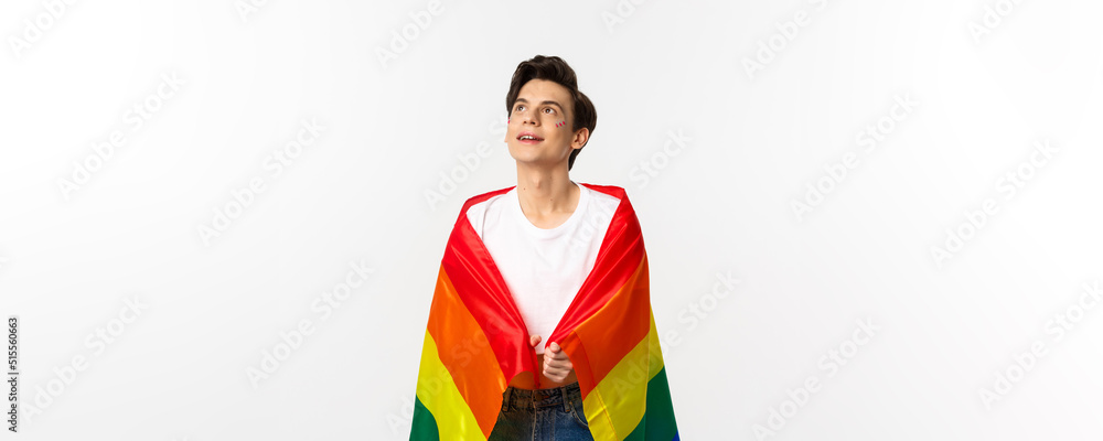 Human rights and lgbtq community concept. Beautiful young androgynous ...