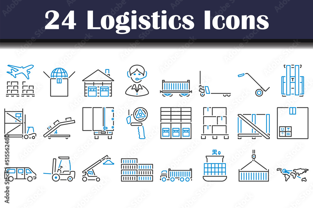 Logistics Icon Set Stock-Vektorgrafik | Adobe Stock