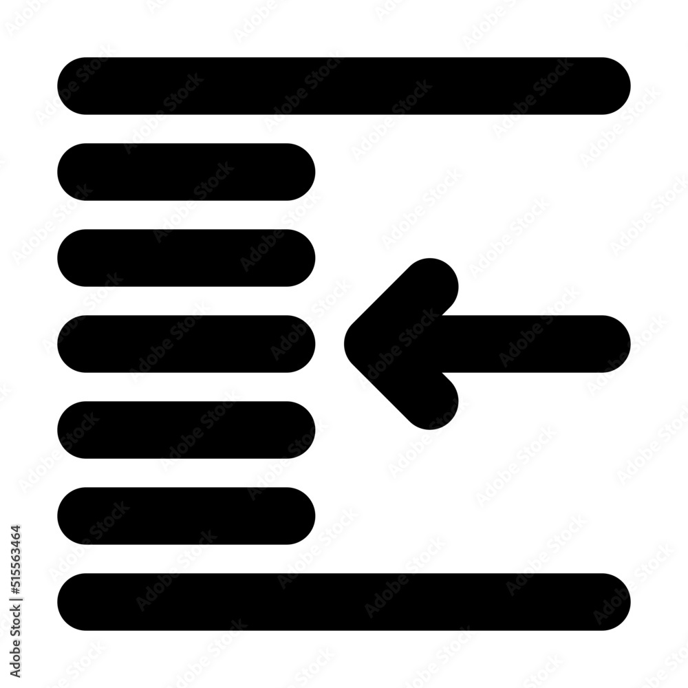 decrease indent icon Stock Vector | Adobe Stock