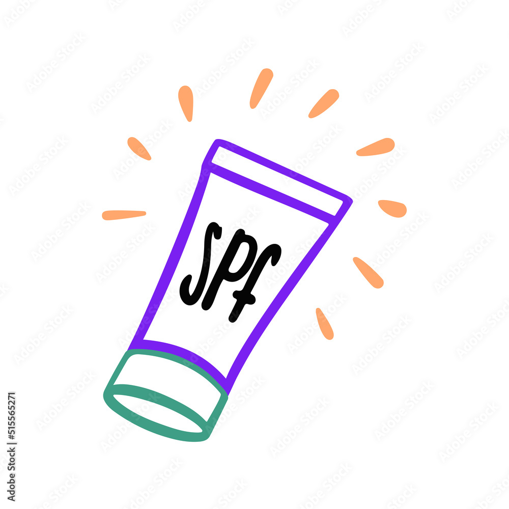 SPF cream in a tube. Icon, illustration or image in vector outline ...