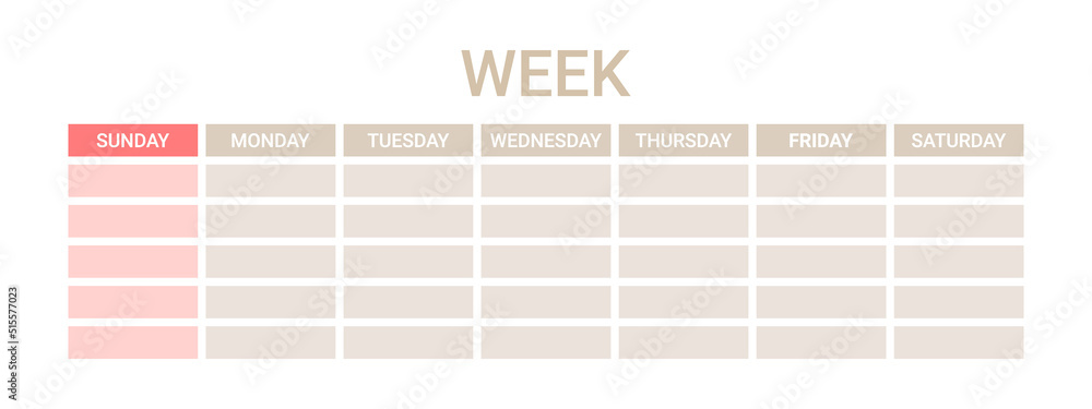 Planner on week, template chart daily schedule on one page. Weekly ...