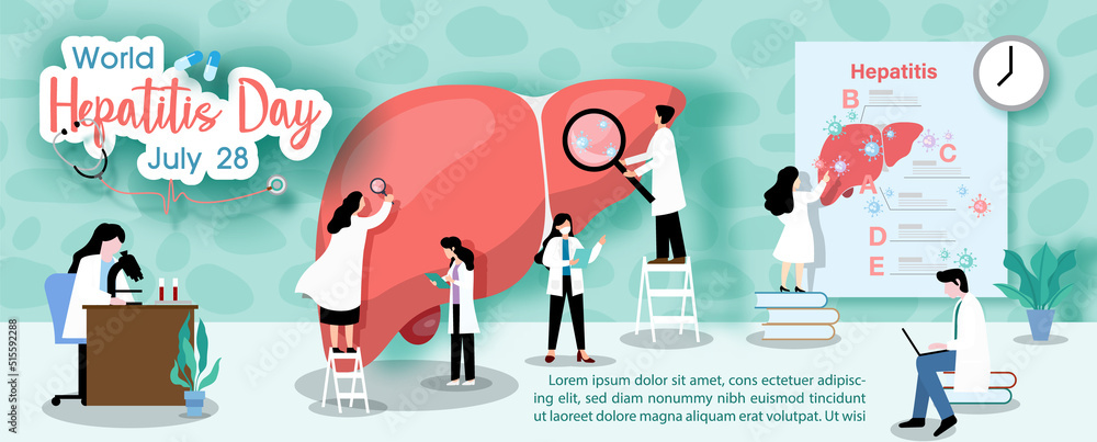 Concept of hepatitis A, B, C, D, and world hepatitis day campaign's ...