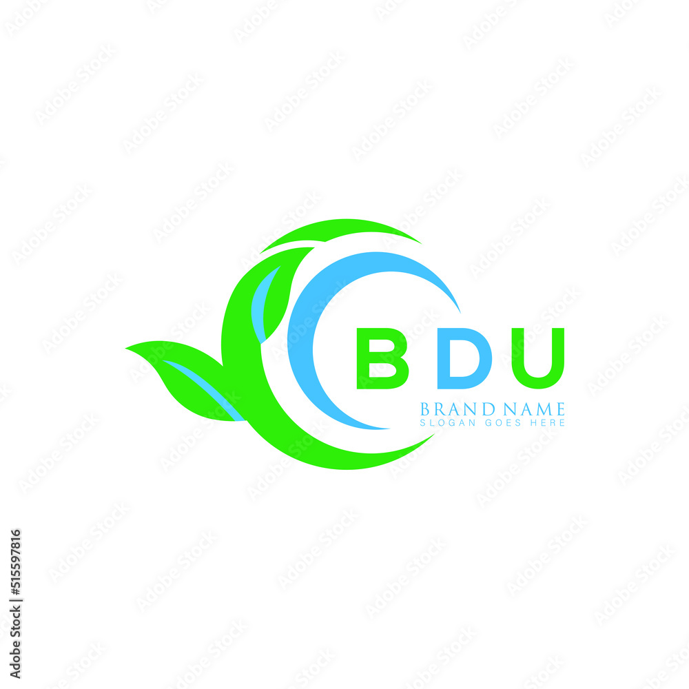 BDU logo design initial creative leaf letter logo. BDU unique letter ...