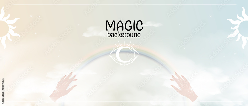 mystic magical astrology background template. light sunlight gradient ...