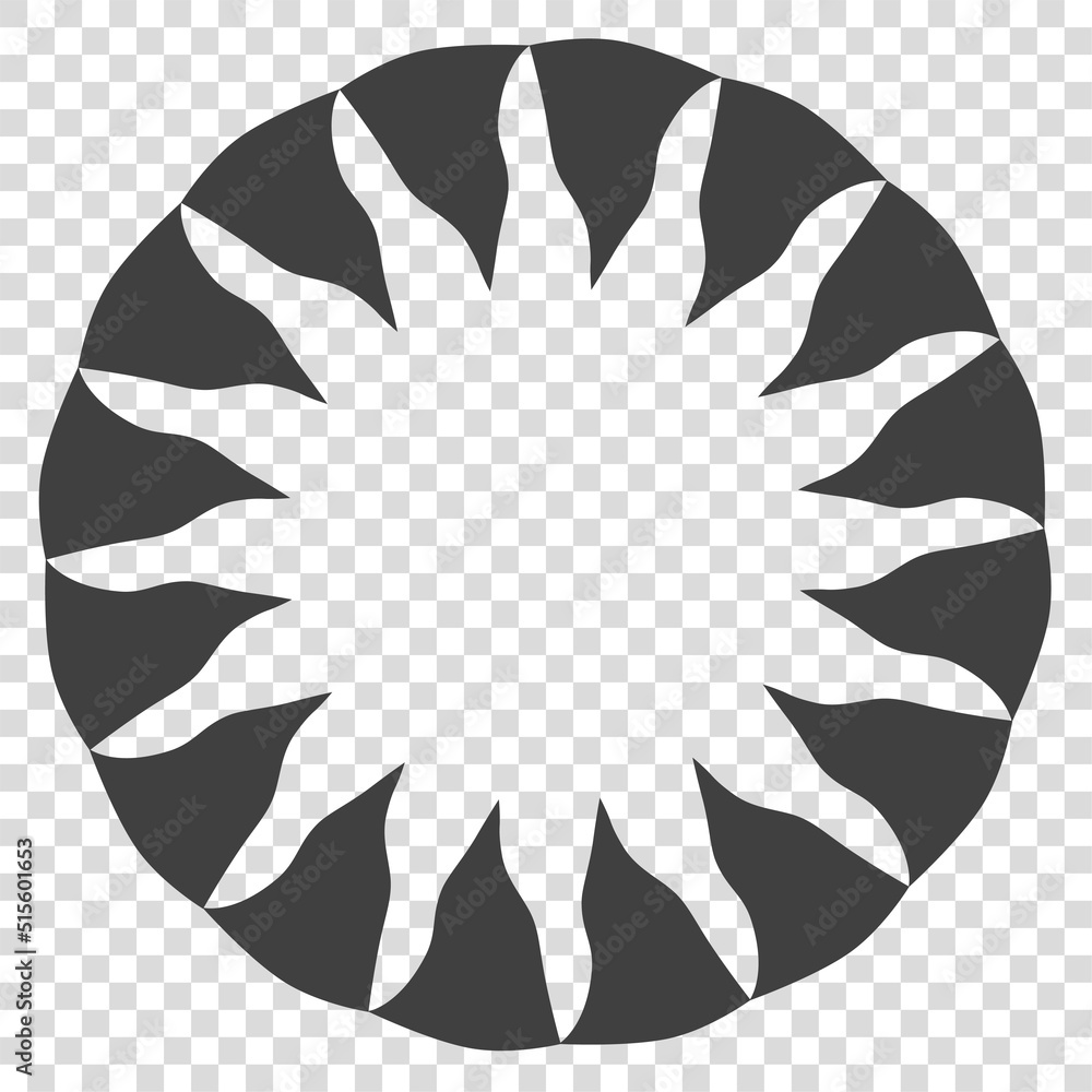 Tribal flaming sun stencil Vector illustration Isolated on transparent ...