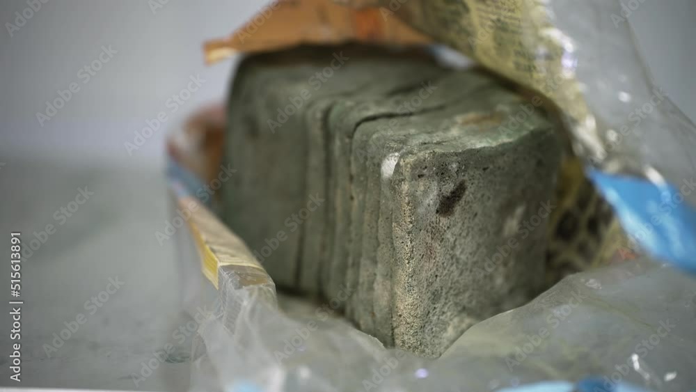 moldy bread. thick layer of mold on food. spoiled food. mushroom spores ...