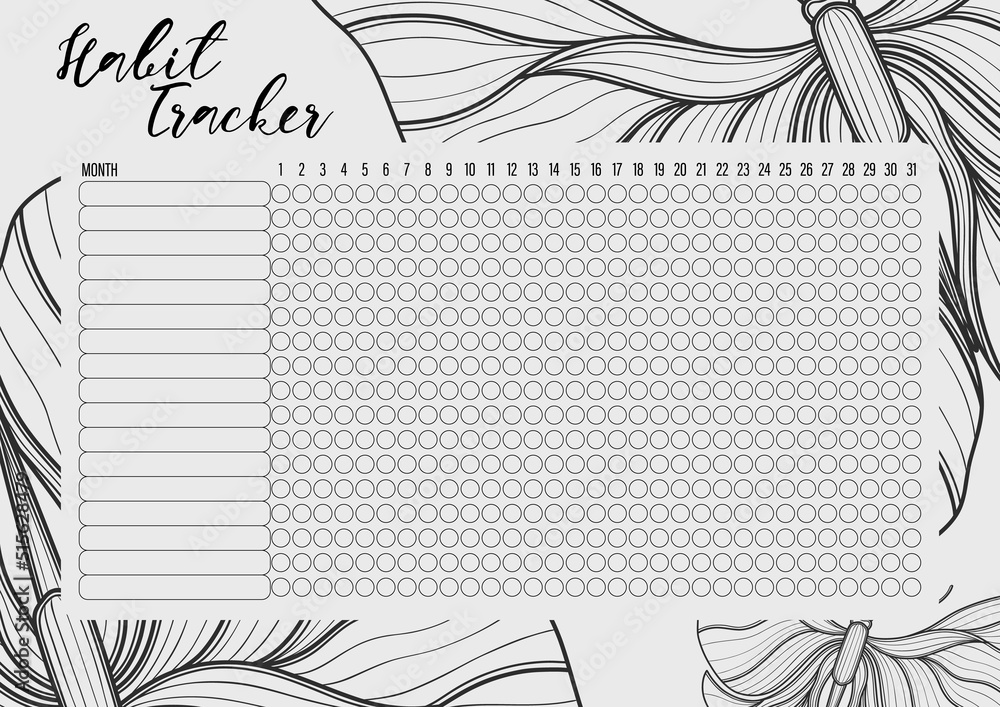 Habit tracker template for monthly.Planner checklist ready to print ...
