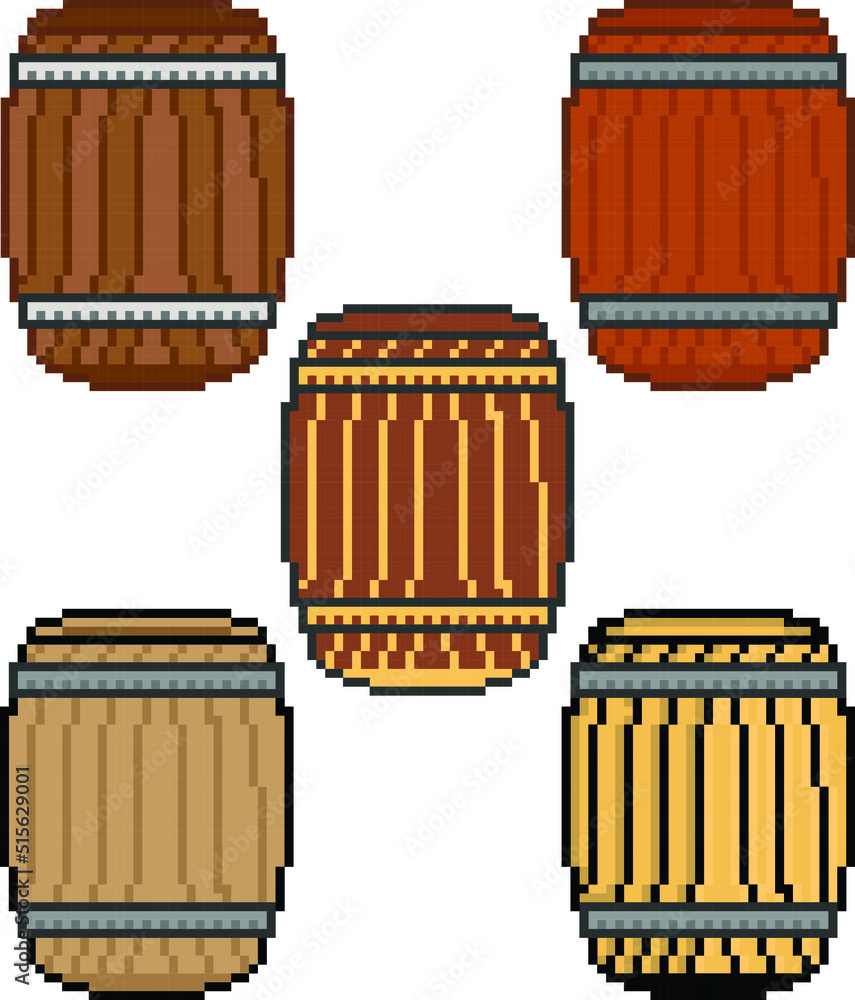 toxic barrel pixel art. Beer barrel Pixel art Stock-Vektorgrafik ...