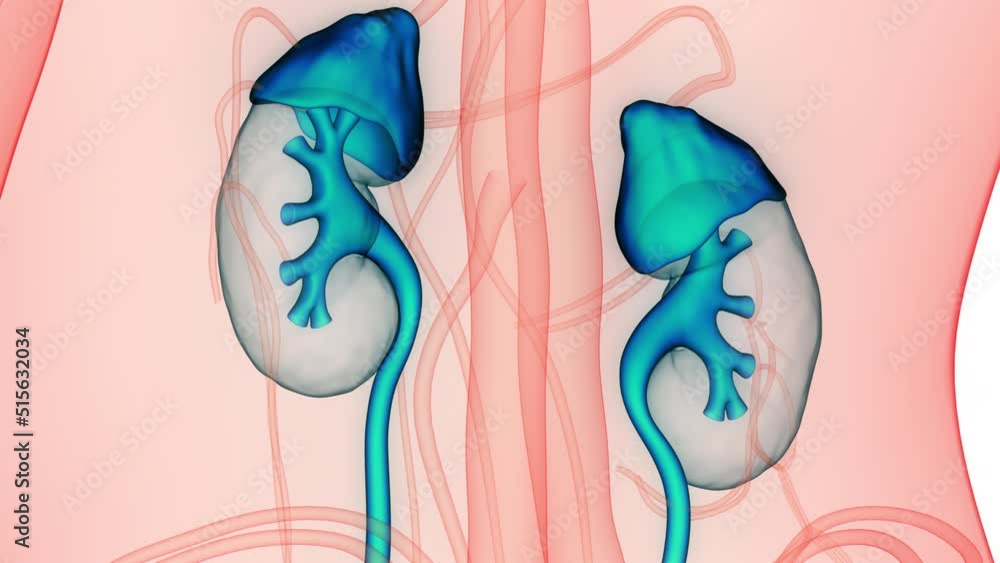 Human Urinary System Kidneys Anatomy Animation Concept vídeo de Stock ...