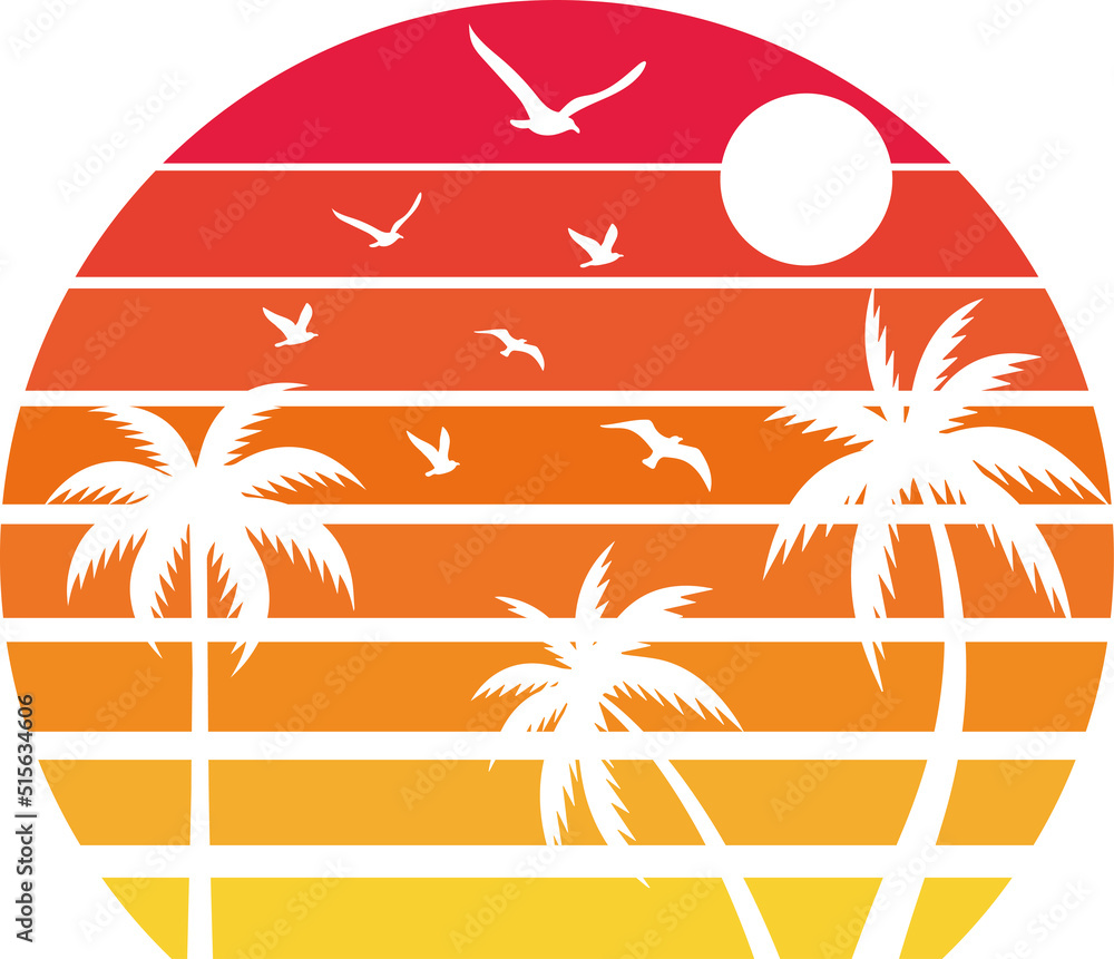 Sunset SVG, PNG, Vacation by the sea design svg, Sublimation Designs ...