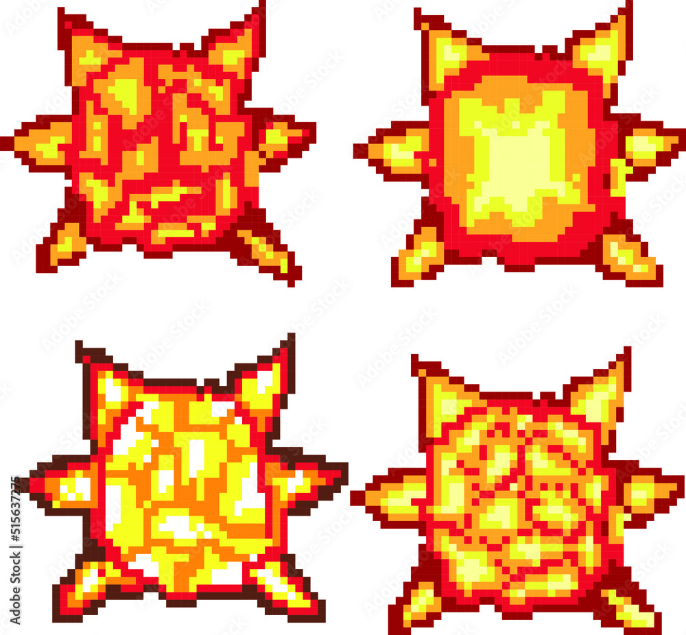 explosion pixel art, Video game explosion animation flame pixel art ...
