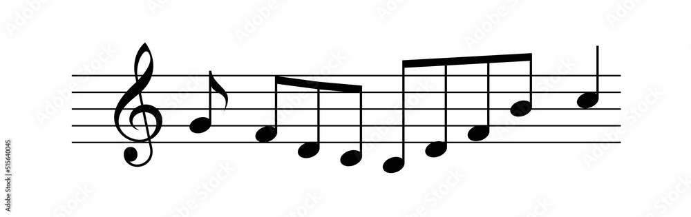 Collection of music notes icons. Symbol of music and sound. Isolated ...