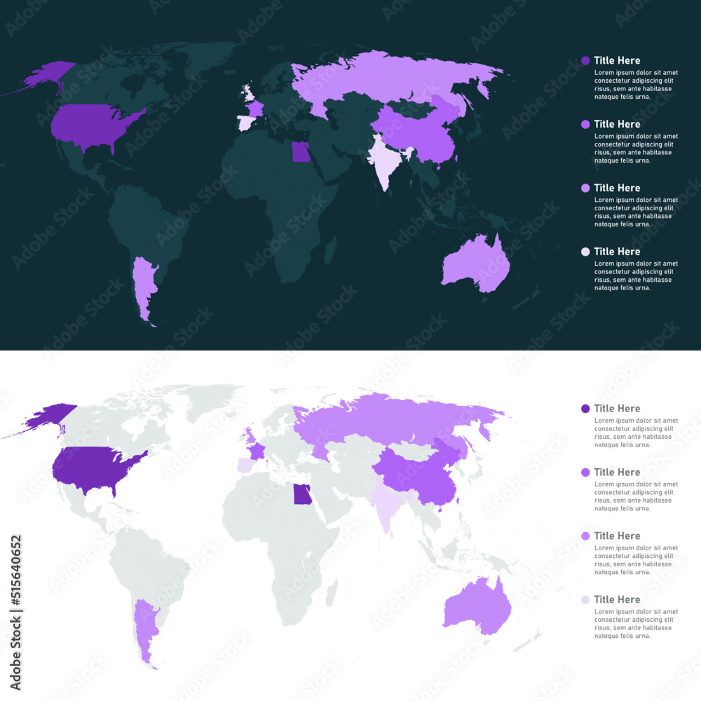 World Map Infographic, Heat Map, Vector Map, Countries Heat Map Stock ...