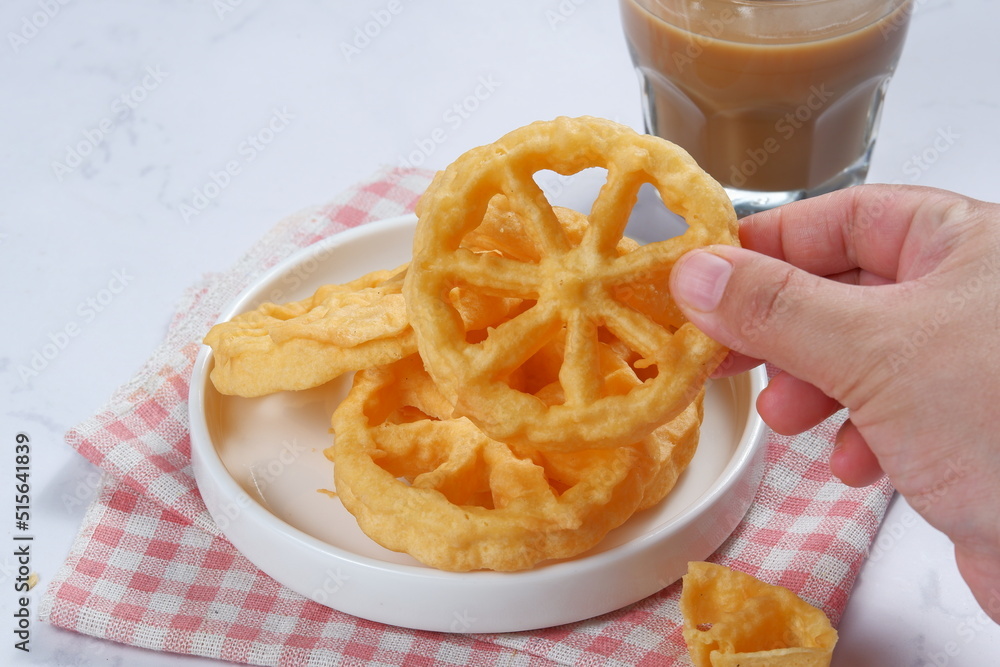 kembang goyang is an indonesian traditional crispy snack .also known in ...