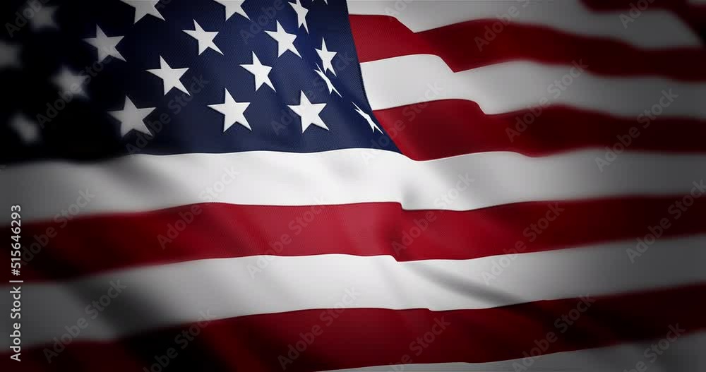 Flag of the United States of America waving 3d animation. Seamless ...