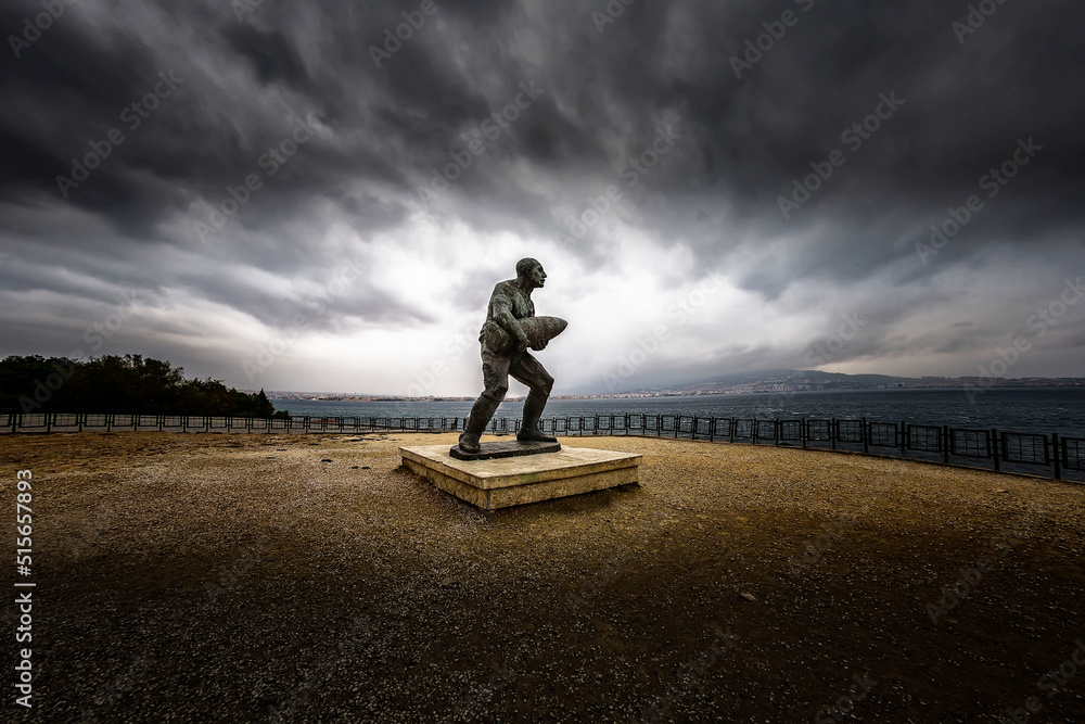 Canakkale Martyrs' Monument, built in memory of the Turkish soldiers ...