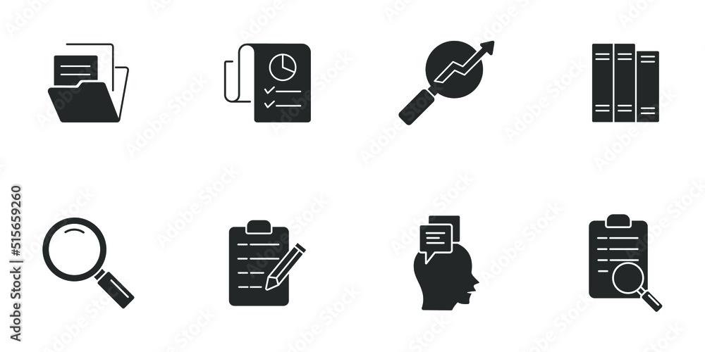 case study icons set . case study pack symbol vector elements for ...