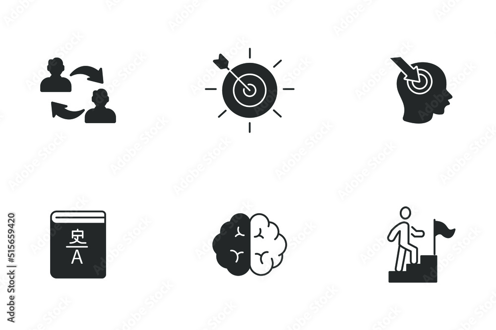 Neuro-linguistic programming NLP icons set . Neuro-linguistic ...