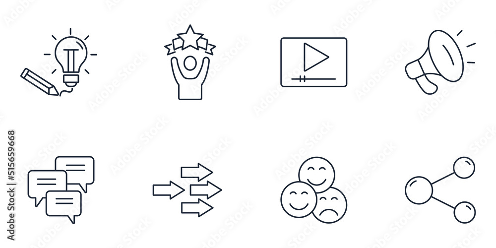 Storytelling icons set . Storytelling pack symbol vector elements for ...