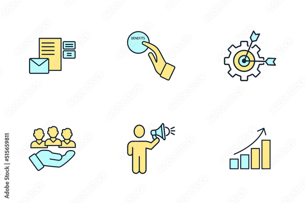 Unique Selling Proposition acronym icons set . Unique Selling ...