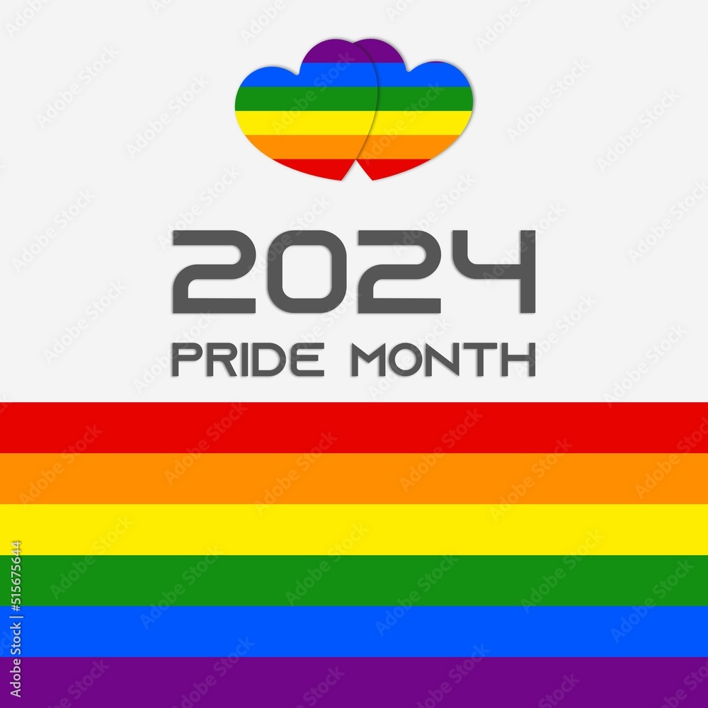 Pride Month 2024. 2024 pride month flag website banner. LGBTQ website ...