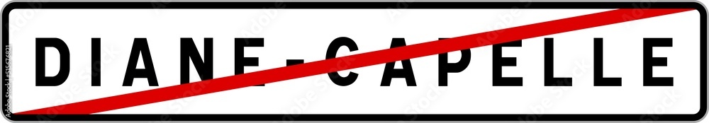 Panneau sortie ville agglomération Diane-Capelle / Town exit sign Diane-Capelle Stock ...