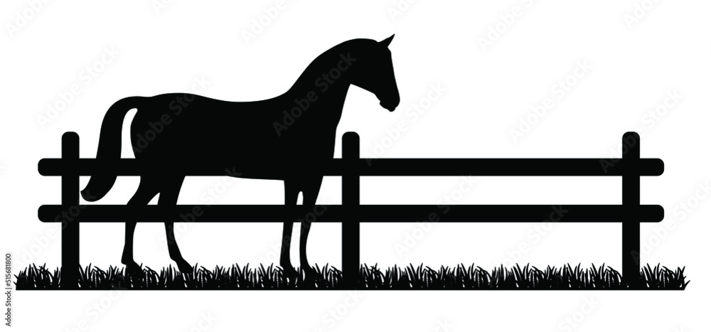 Farm Fence Silhouette Clip Art