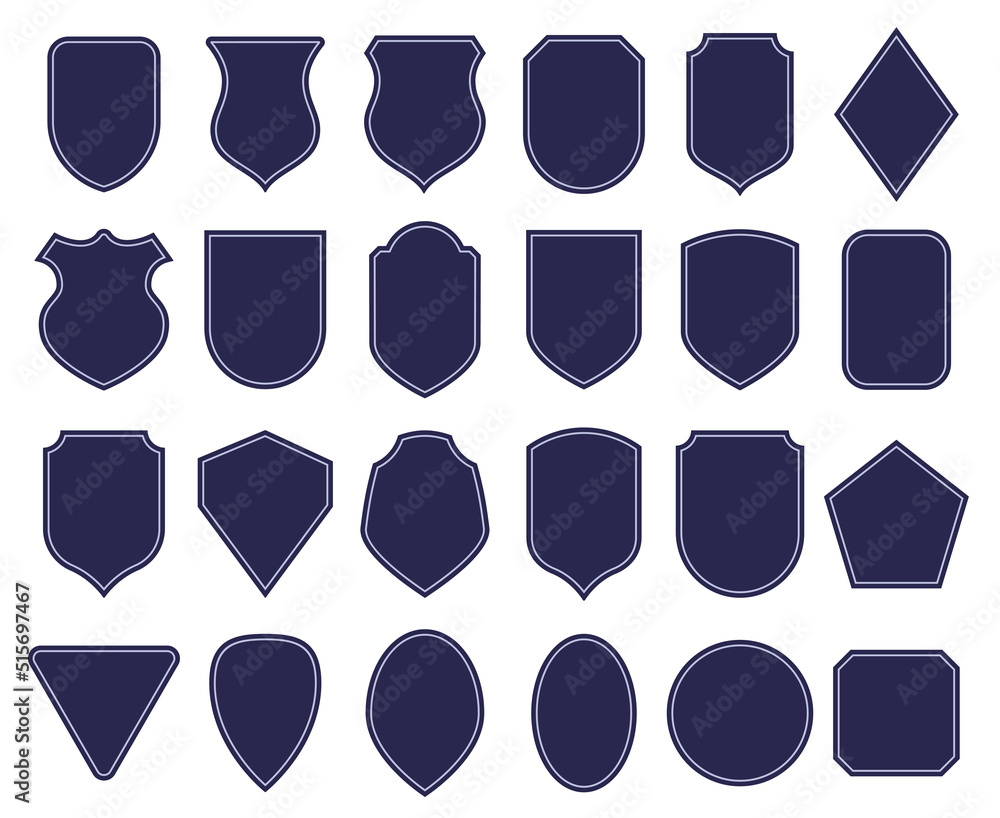 Badge shapes. Patch template, different insignia badges backgrounds and ...