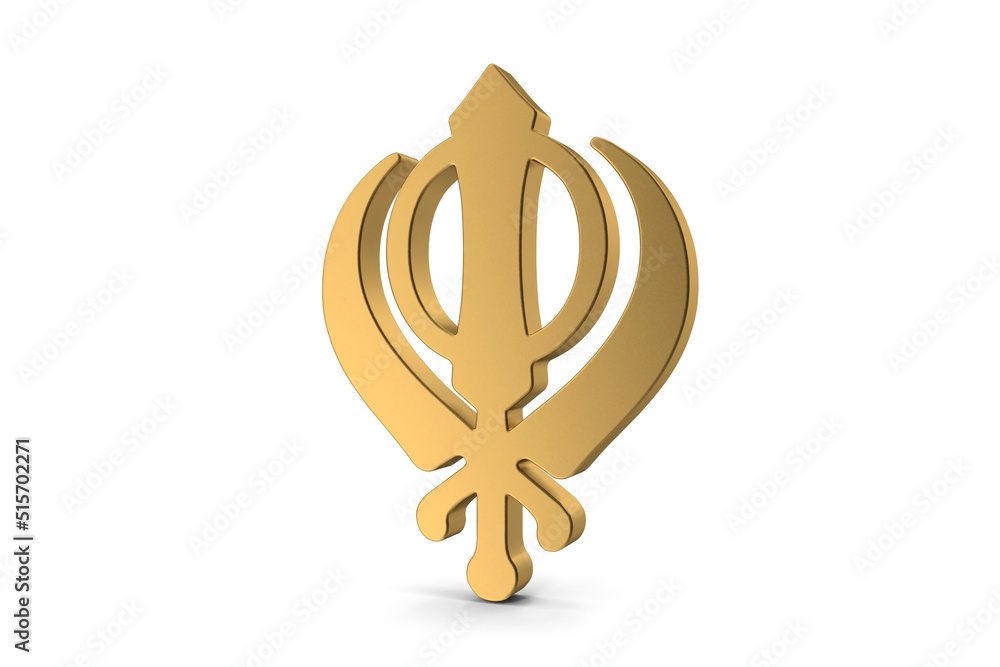 Sikh religion symbol. Khanda Saheb Sikh symbol. 3d style Sikh symbol ...