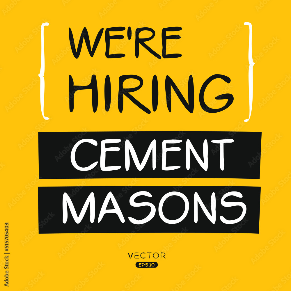 We are hiring (Cement Masons), vector illustration. Stock Vector ...