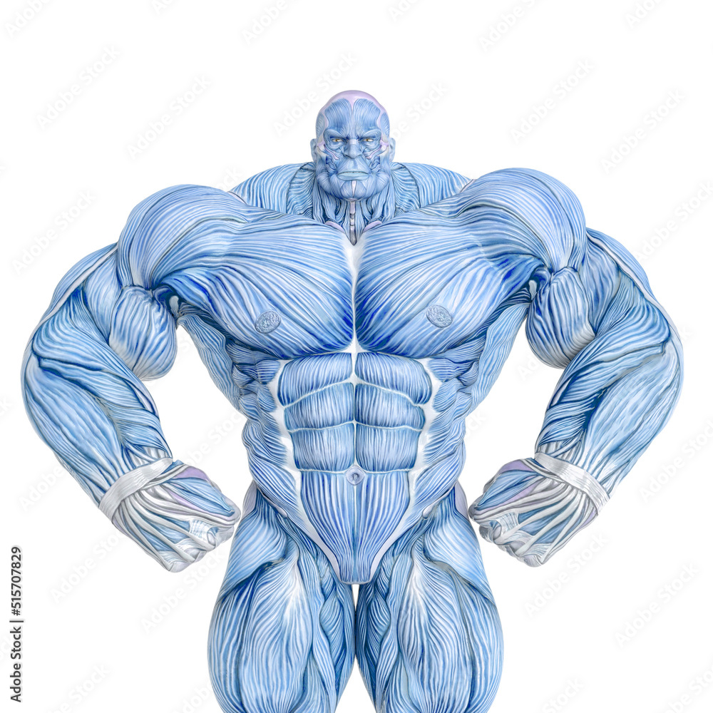 muscle maps of a strong man is angry Stock Illustration | Adobe Stock