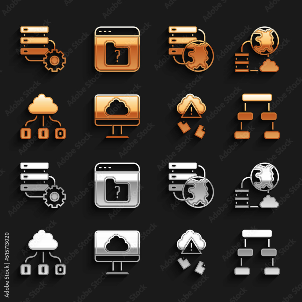 Set Cloud Technology Data Transfer Server Hierarchy Organogr Set Cloud Technology Data Transfer Server Hierarchy Organogr
