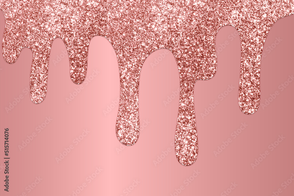 Rose Gold dripping glitter background, Dripping Glitter Background ...