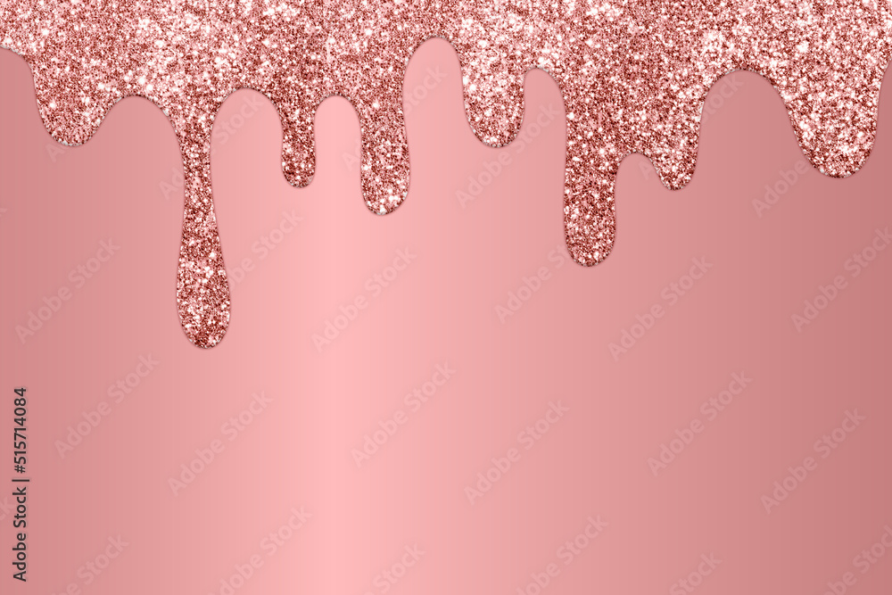 Rose Gold dripping glitter background, Dripping Glitter Background ...
